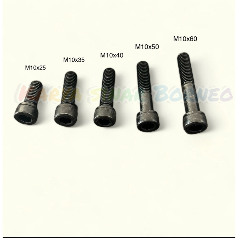 Jual Baut L baja hitam M10 x 25,35,40,50,60 ( kunci L ) | Shopee Indonesia