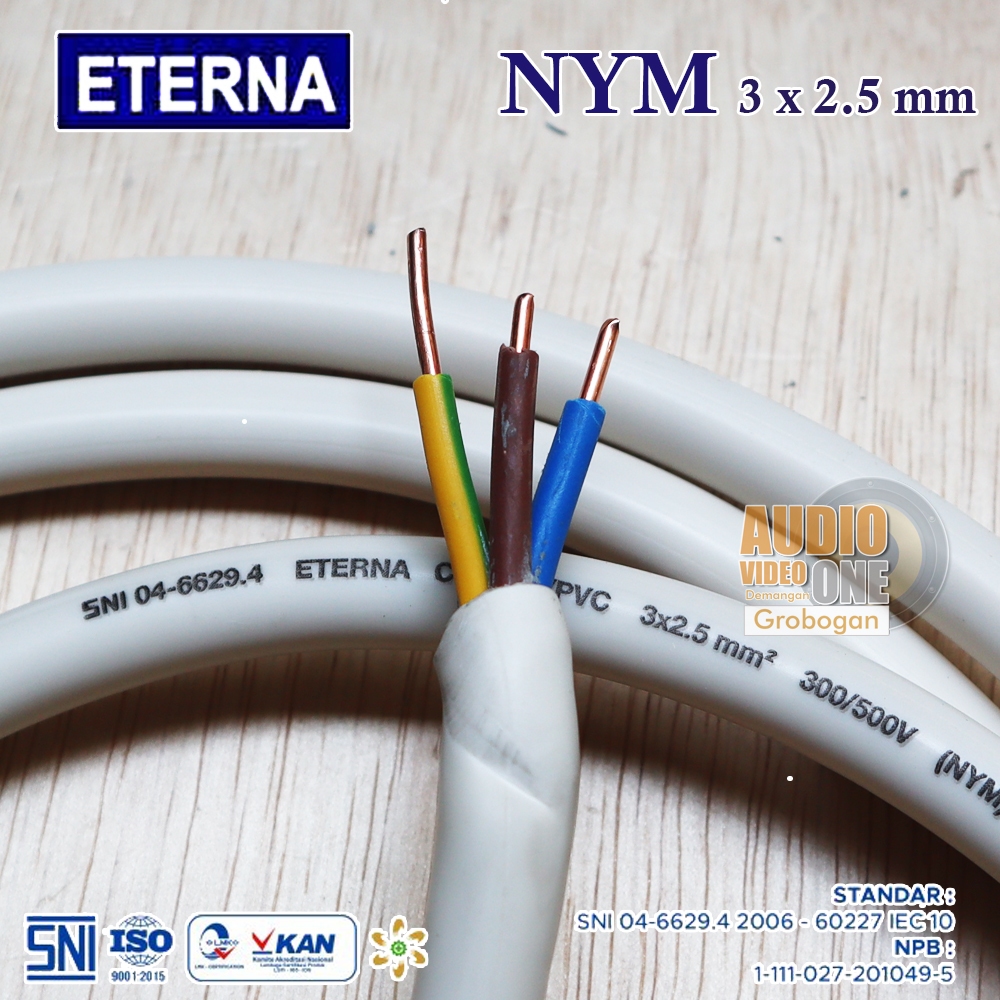 Jual Kabel Listrik Eterna NYM 3x2.5mm Kabel Instalasi Kawat Tembaga Murni SNI | Shopee Indonesia