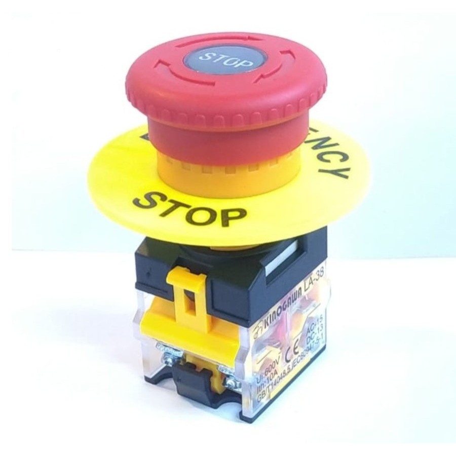 Jual Push Button Emergency Stop 22mm + Plate Ring 22mm | Shopee Indonesia