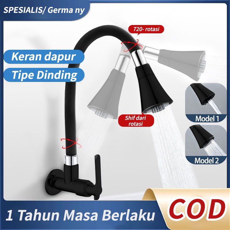 Jual Kran angsa flexible karet hitam keran cuci piring lentur kepala ...