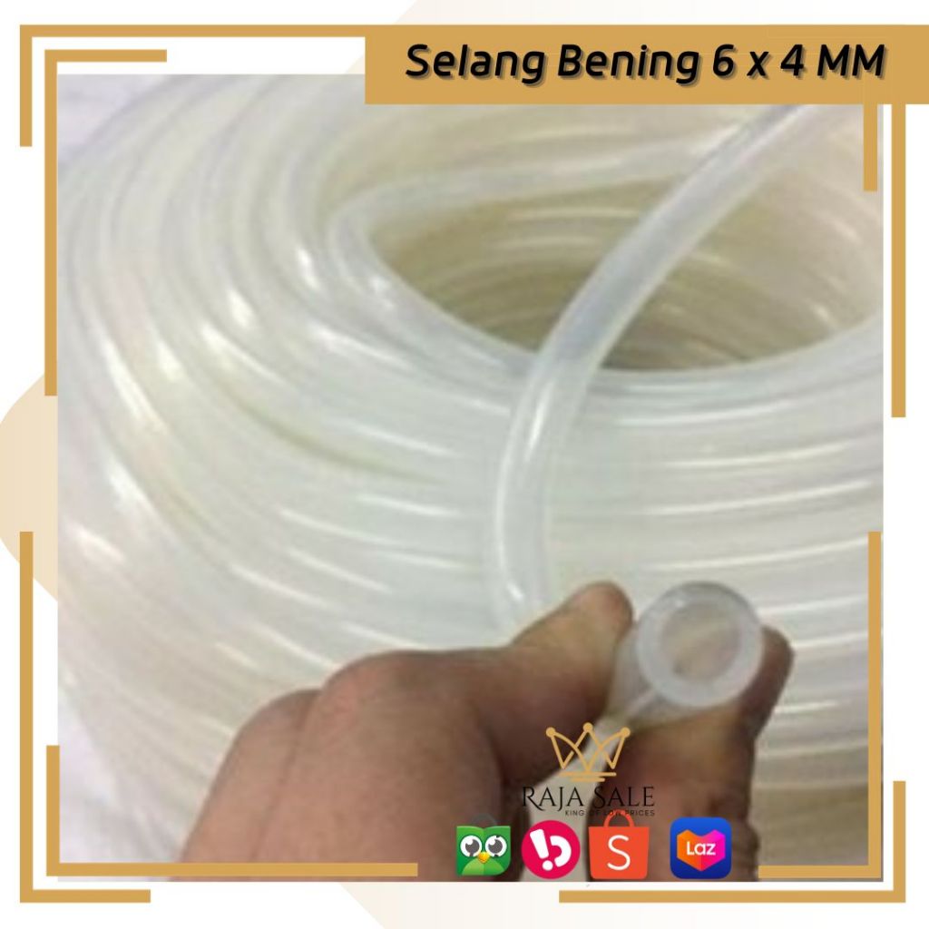 Jual Selang Kompresor Angin Bening Ukuran 6 mm x 4 mm, Per Meter Kuat ...