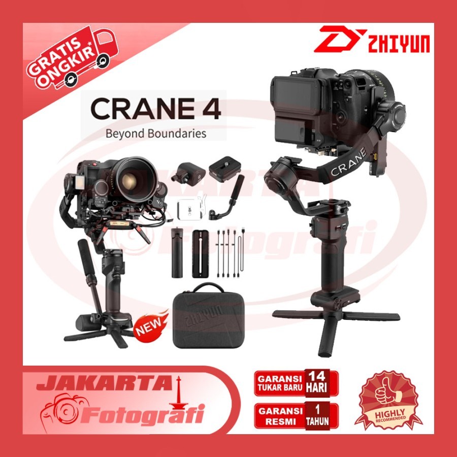 Jual Zhiyun CRANE 4 3-Axis Handheld Gimbal Stabilizer Combo Kit RESMI ...