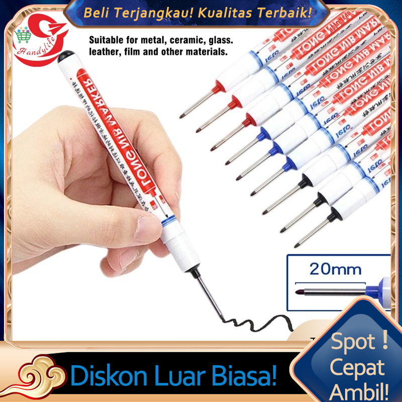 Jual 6pcs/set Spidol Marker Serbaguna Penanda Besi Kayu Kepala Panjang ...