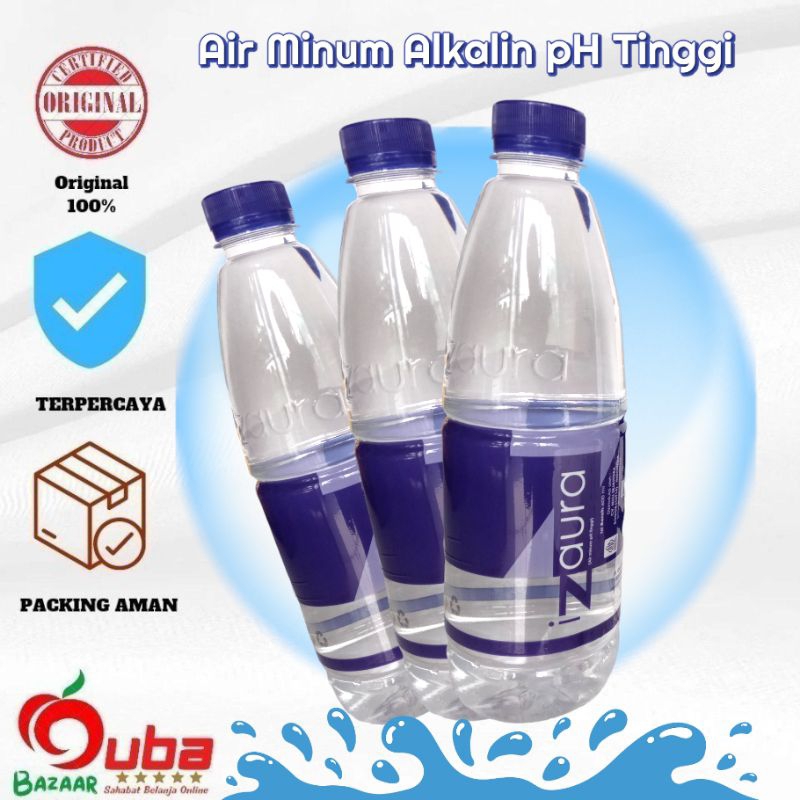Jual Air Minum Alkalin pH Tinggi 600 ml iZaura Air Minum pH Tinggi 1 ...