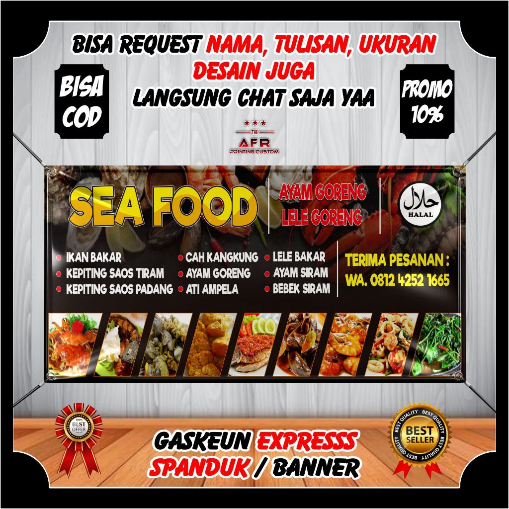 Jual Spanduk Banner Backdrop Seafood - Banner Jualan Makanan Aneka ...