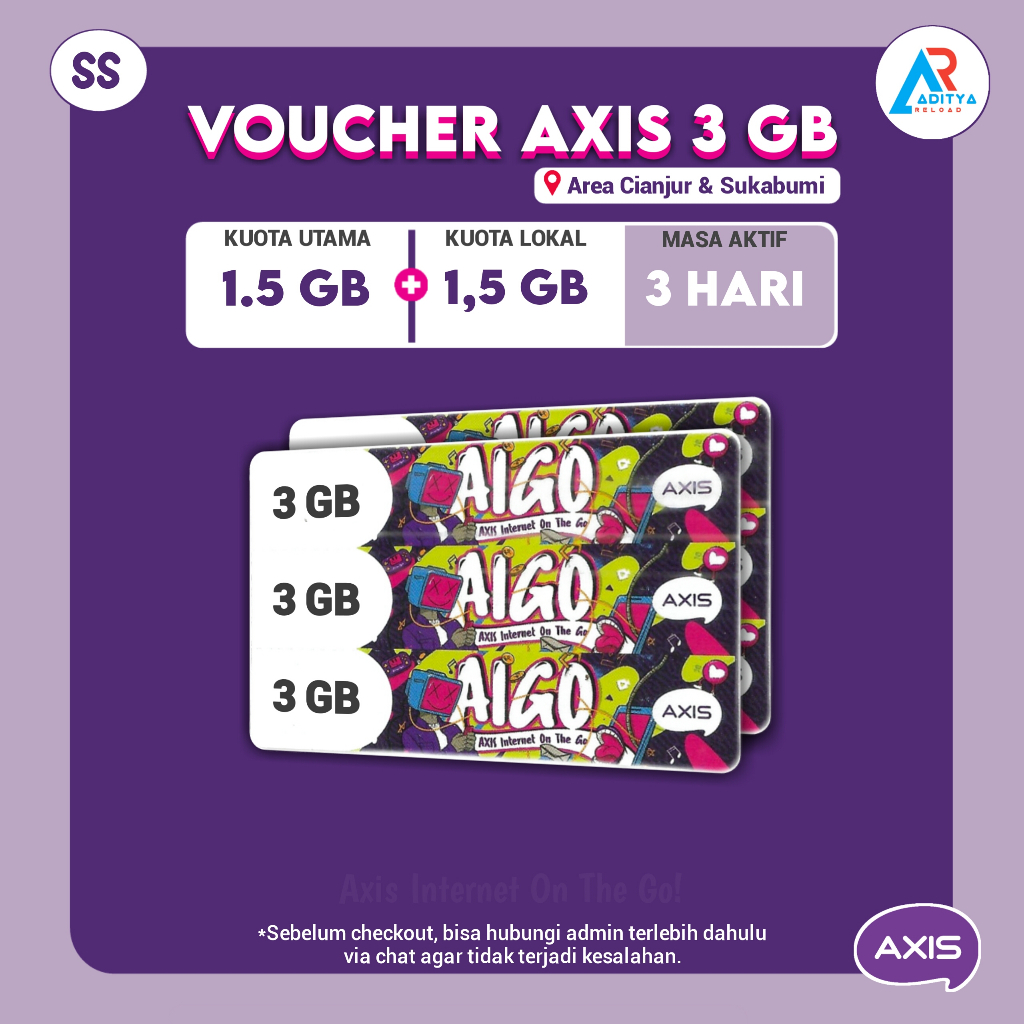 Jual Voucher Axis Mini 3GB 3Hari | Shopee Indonesia