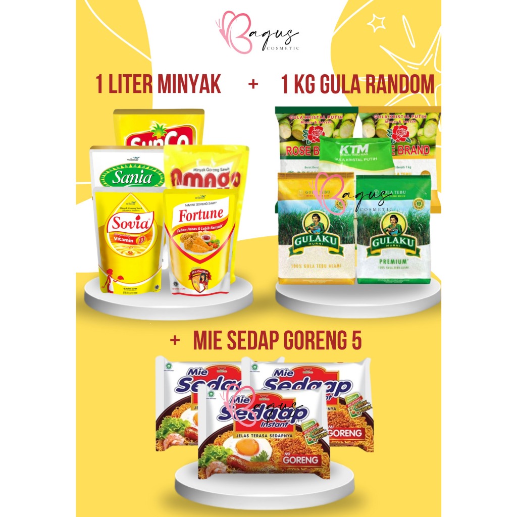Jual ( JATIM ) PAKET SEMBAKO Minyak Goreng 1 Liter + Gula 1kg + Mie Sedap Goreng 5pcs | Shopee ...