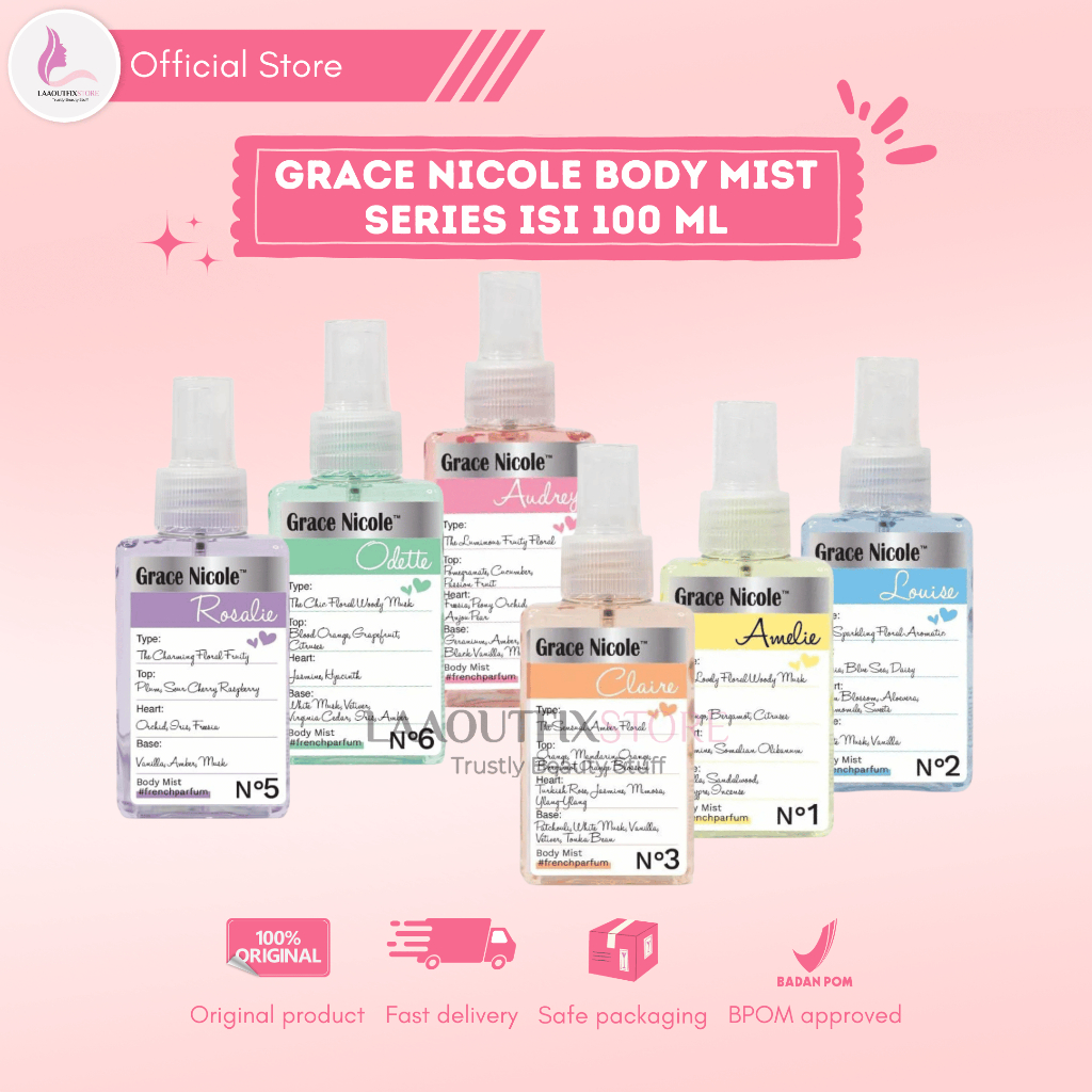 Jual GRACE NICOLE BODY MIST SERIES ISI 100 ML | Shopee Indonesia