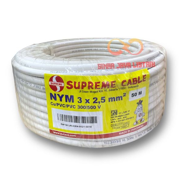 Jual SUPREME kabel NYM 3x2.5 mm Engkel Tembaga Kualitas Premium | Shopee Indonesia