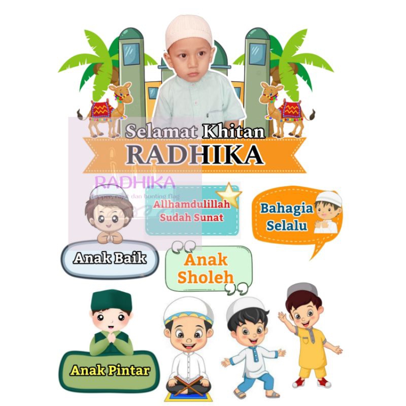 Jual Topper khitan sunat khitanan bisa custom nama foto | Shopee Indonesia