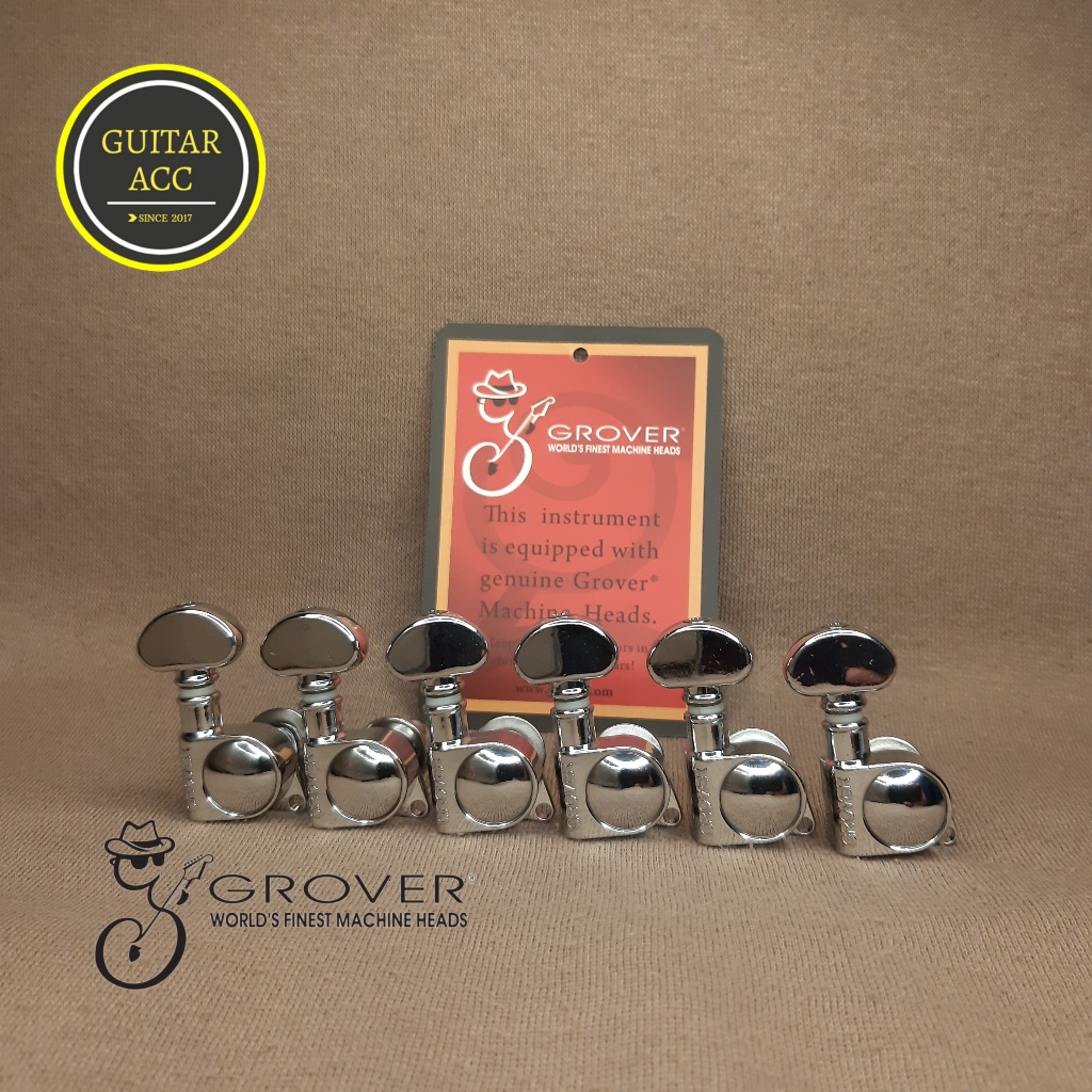 Jual Tuner Grover 305 Rotomatic midsize 6 inline chrome dryer gitar ...