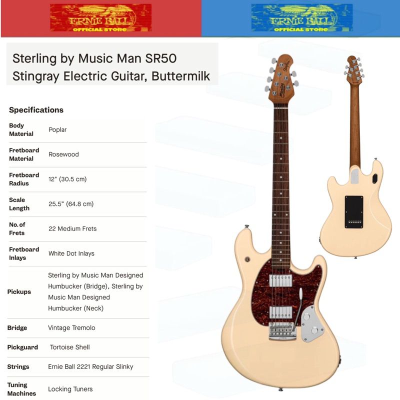 Jual Sterling By Music Man SR50 Stingray Electric Guitar | Shopee Indonesia