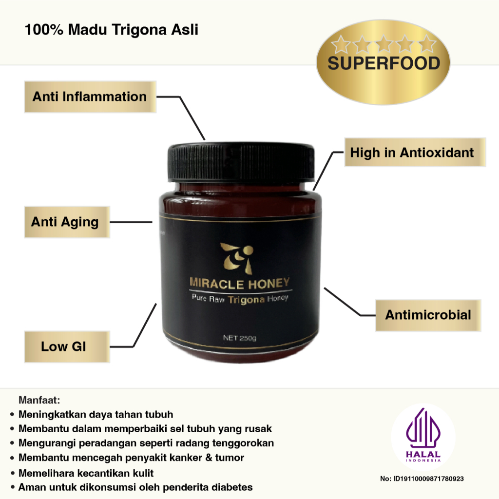 Jual Miracle Honey Madu Trigona Asli 250 gram | Shopee Indonesia