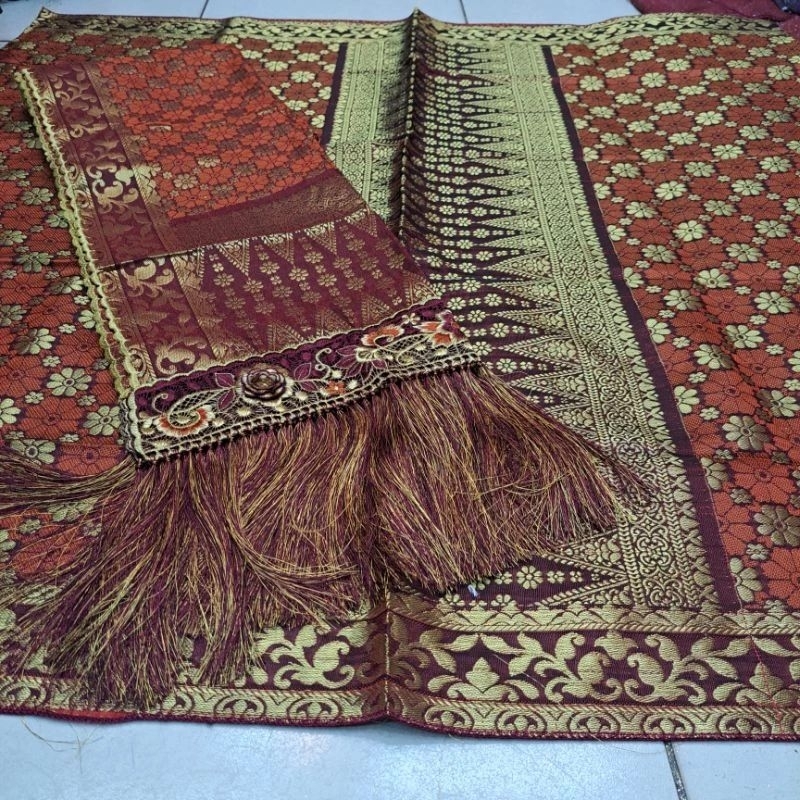 Jual Kain Songket Palembang Dengan Selendang Premium/Kain Songket Rok dan selendang | Shopee ...