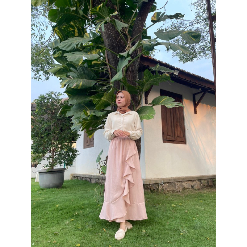 Jual ROK CRINKLE AIRFLOW / KOREAN SKIRT/Ruffle Skirt/Rok Ruffle ...