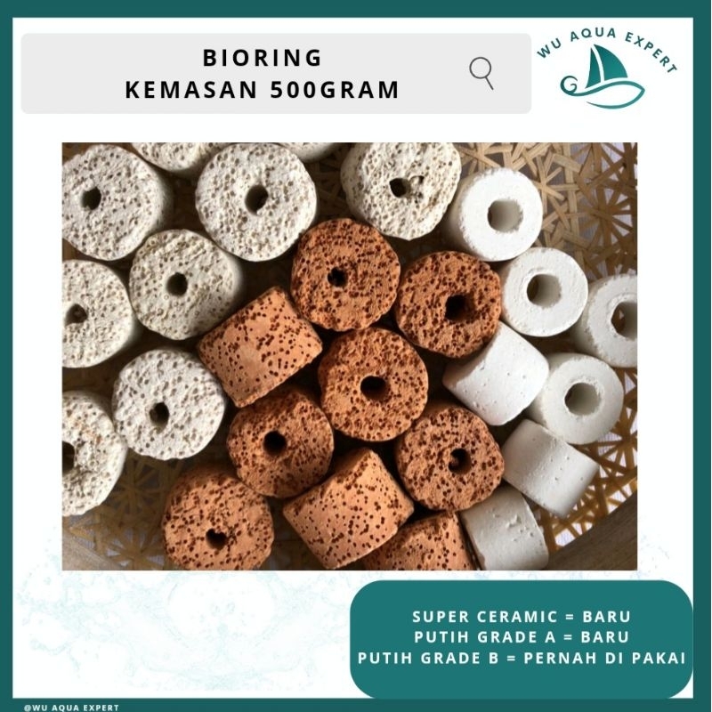 Jual Bio Ring 500Gram Bioring Putih & Super Ceramic Media fillter ...