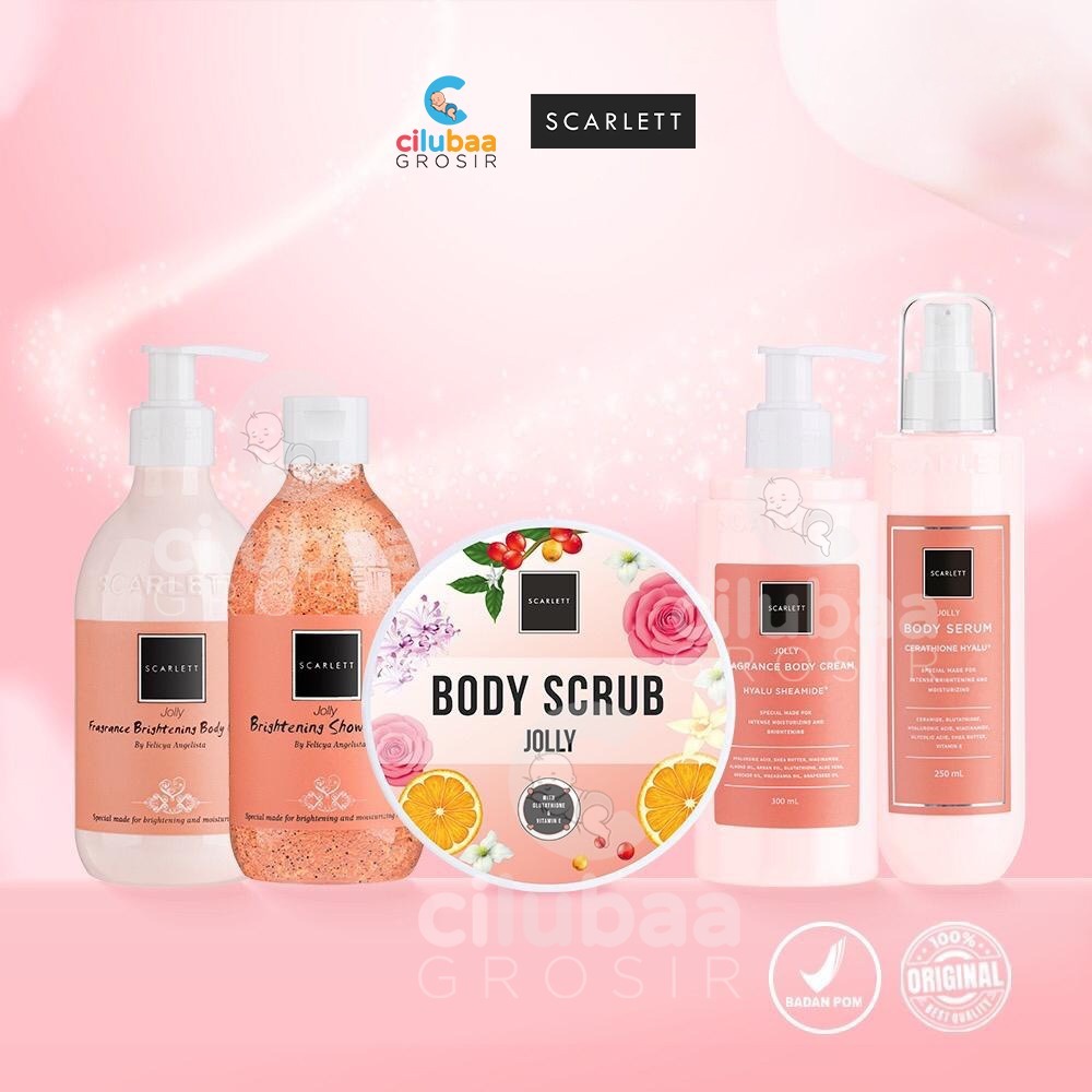 Jual SCARLETT JOLLY SERIES || Body Lotion || Body Scrub || Shower Scrub ...