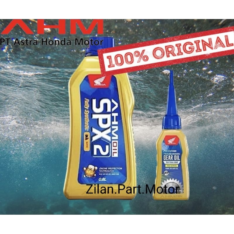 Jual Paket AHM oli matic SPX2 800ml dan oli gear asli HONDA SPX 120ml ...