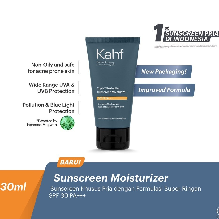 Jual Kahf Triple Protection Sunscreen Moisturizer SPF30 PA+++ 30ml ...