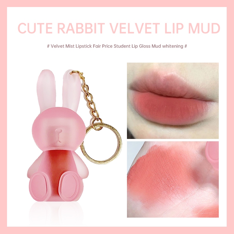 Jual COD ️Gege Bear Lip Mud Gantungan Kunci Kelinci Kecil / Lipstik Velvet Matte Portabel ...