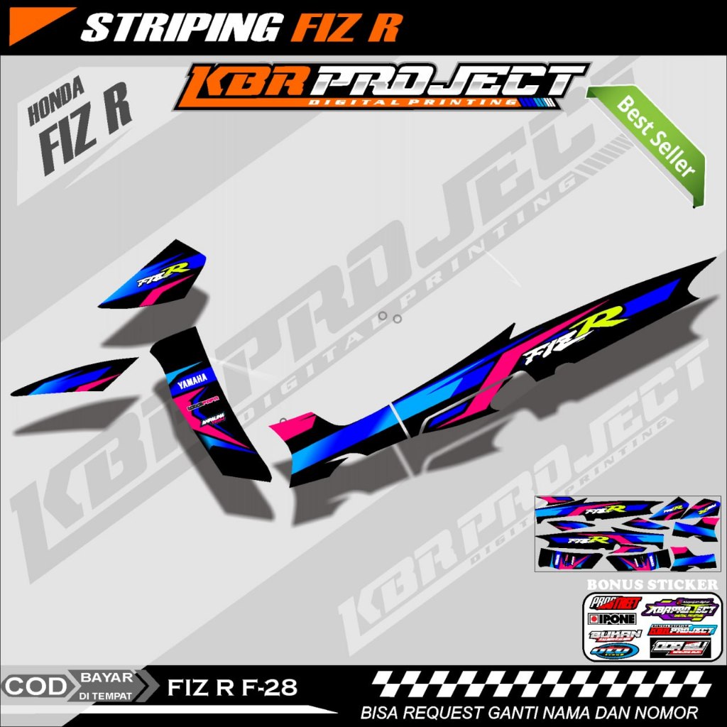 Jual FIZ R STIKER STRIPING PREMIUN MOTOR KEREN LIS VARIASI FIZ R STIKER ...