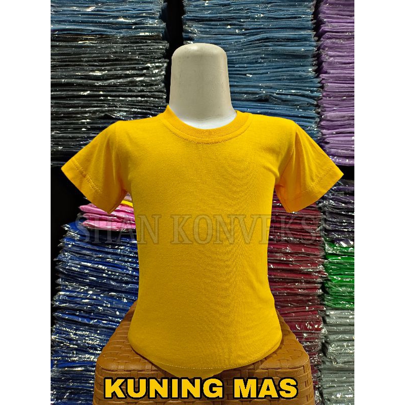 Jual PAKAIAN POLOS KUNING MAS ANAK DEWASA | Shopee Indonesia