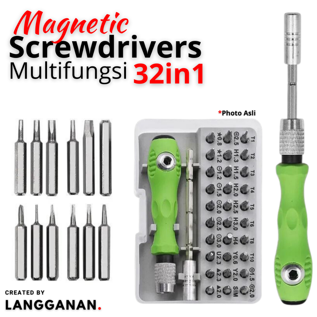 Jual Taffware Obeng Set 32 in 1 Magnetic Screwdrivers Toolkit for ...