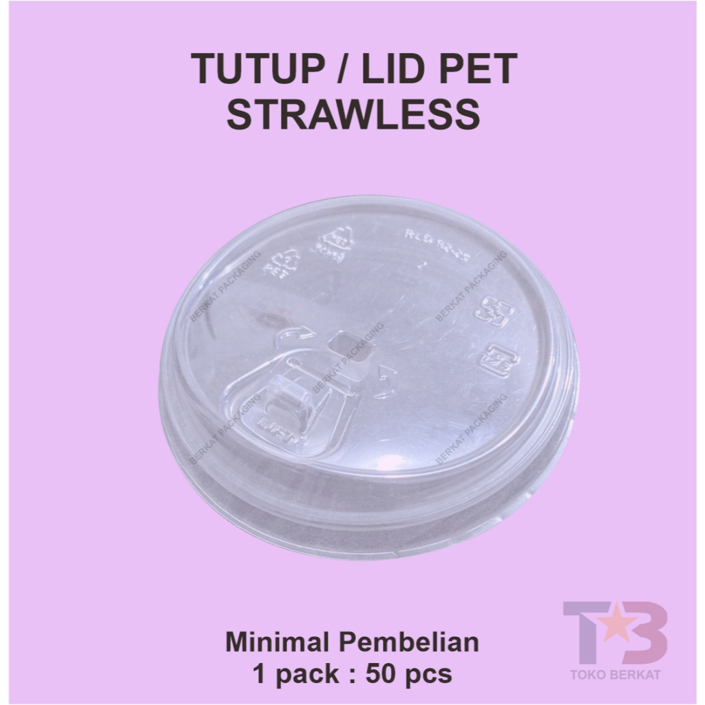 Jual TUTUP CUP PET STRAWLESS 12oz-16oz/LID PET STRAWLESS/DATAR DAN ...