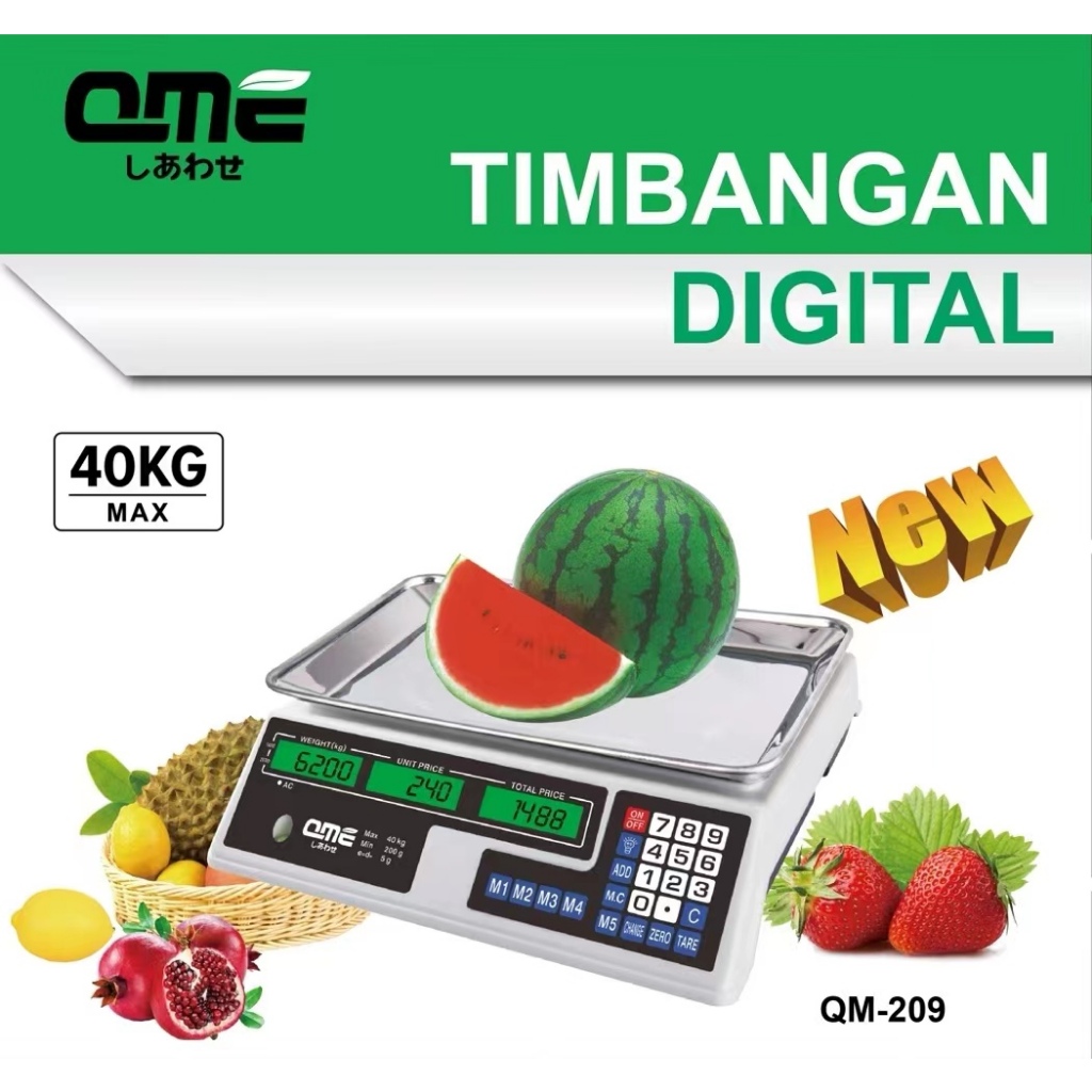 Jual QME Digital Computing Scale 40kg Double Display Timbangan Buah 40kg | Shopee Indonesia