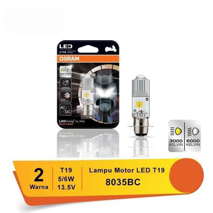Jual Osram Lampu LED Motor T19 H6 M5 K1 LED Driving T19 PRO Dual Color mini biled billed Lampu ...