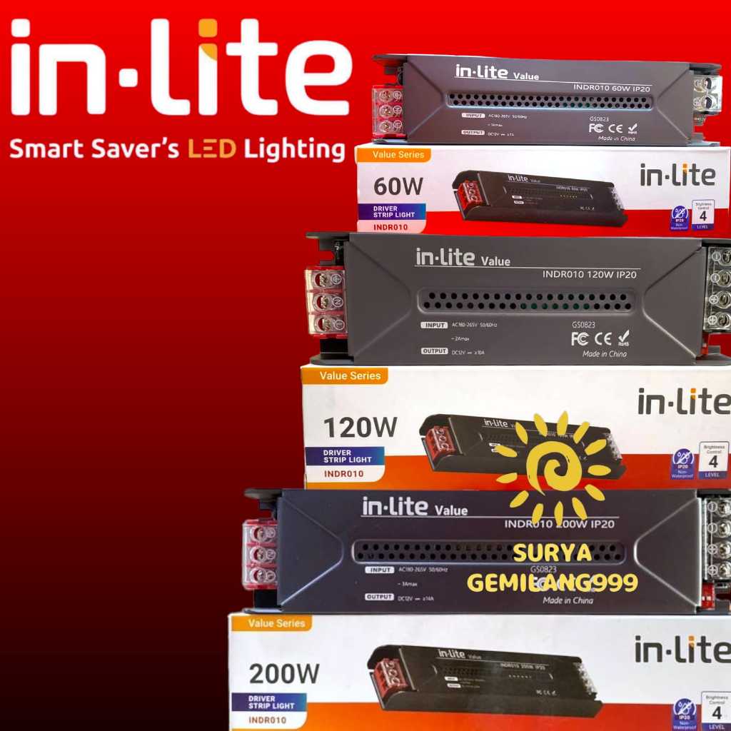 Jual INLITE - TRAFO 60W 120W 200W ADAPTOR POWER SUPPLY LED STRIP ...