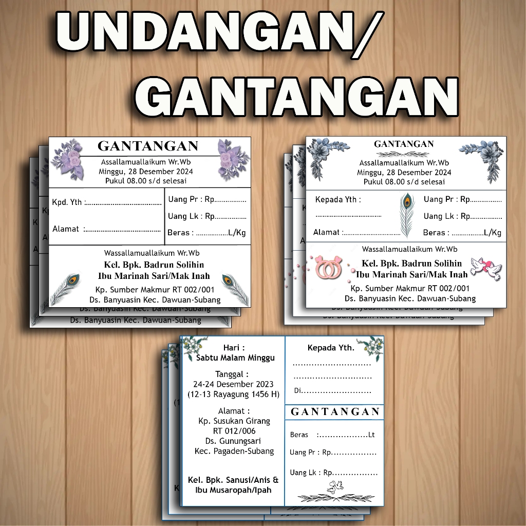 Jual Undangan Gantangan Per 100pcs | Shopee Indonesia