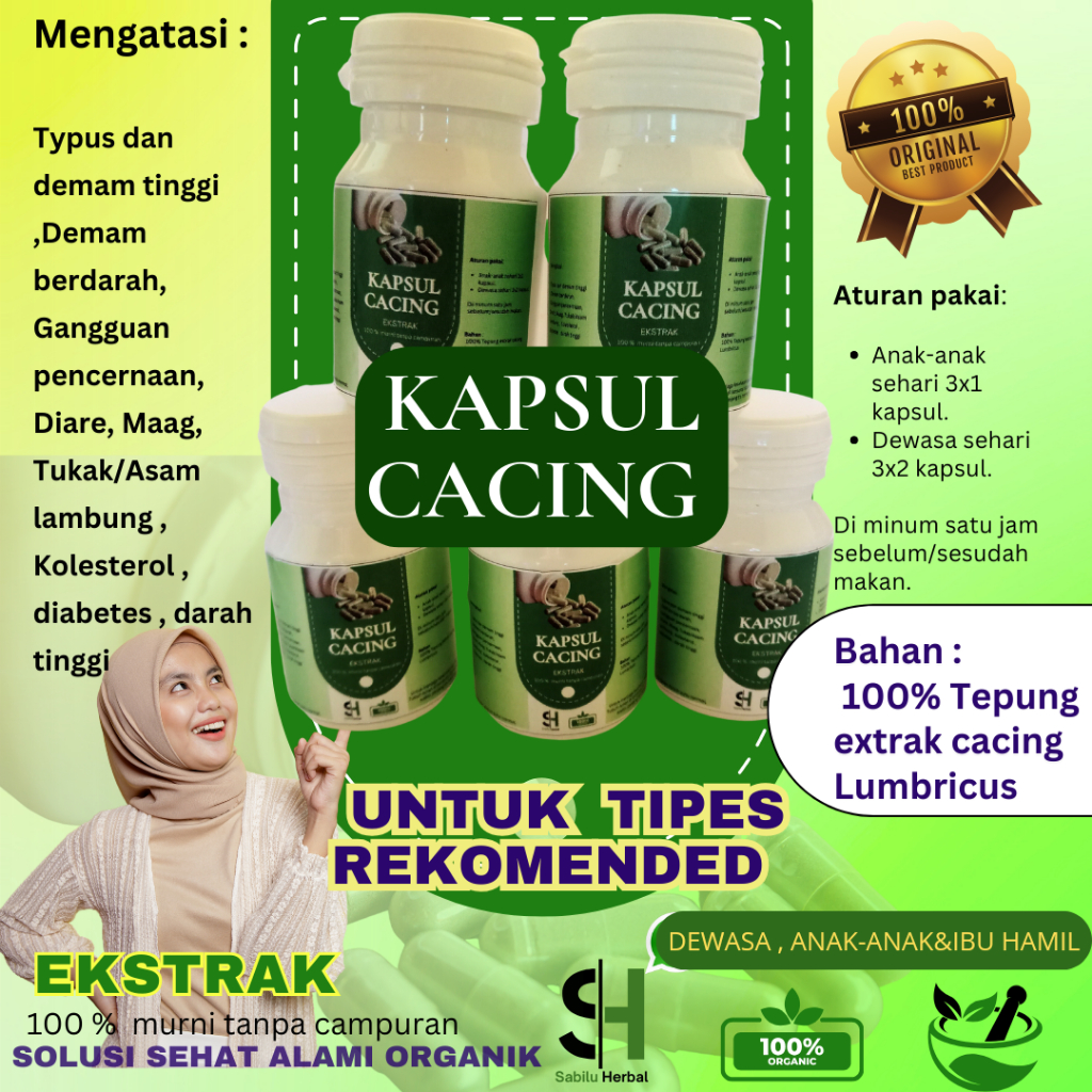 Jual Kapsul cacing obat tipes, kapsul tipes,kapsul cacing untuk tipes ...