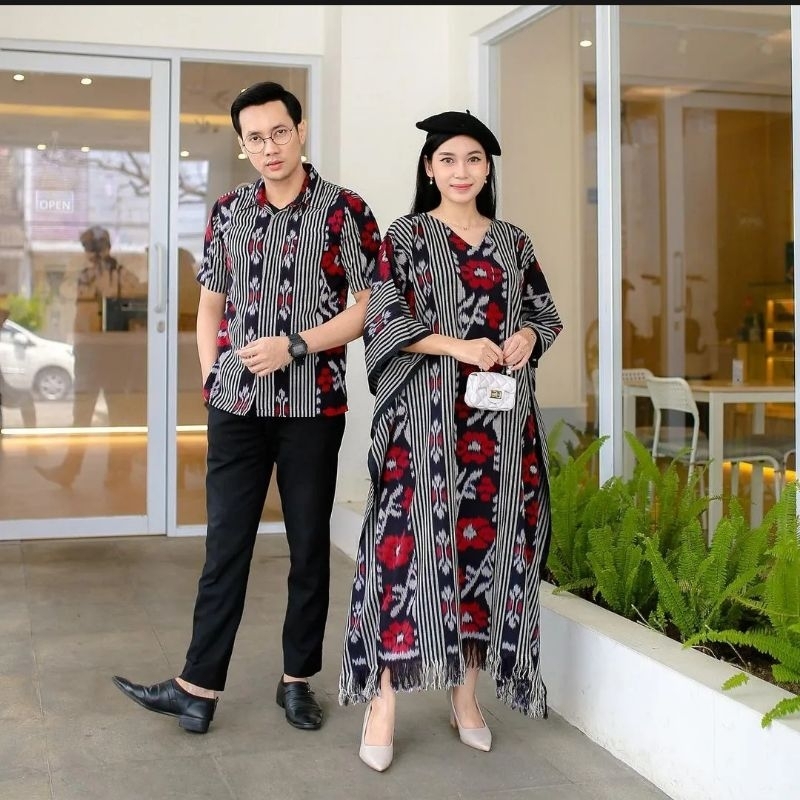 Jual Set Couple Tenun Ikat Kaftan Tenun Kemeja Tenun Set Keluarga Baju Tenun Etnik | Shopee ...