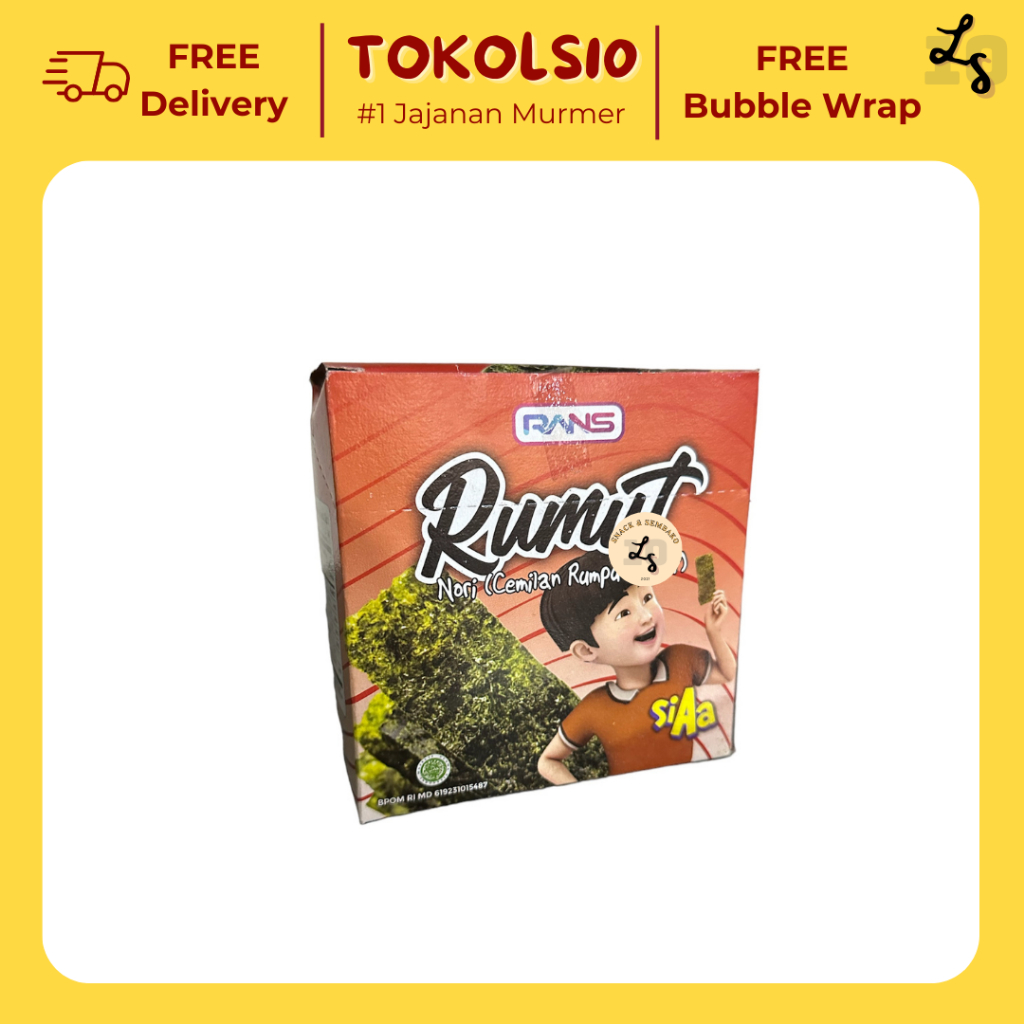 Jual Rumut Nori Cemilan Rumput Laut RANS 1 Pack Isi 12 pcs | Shopee ...