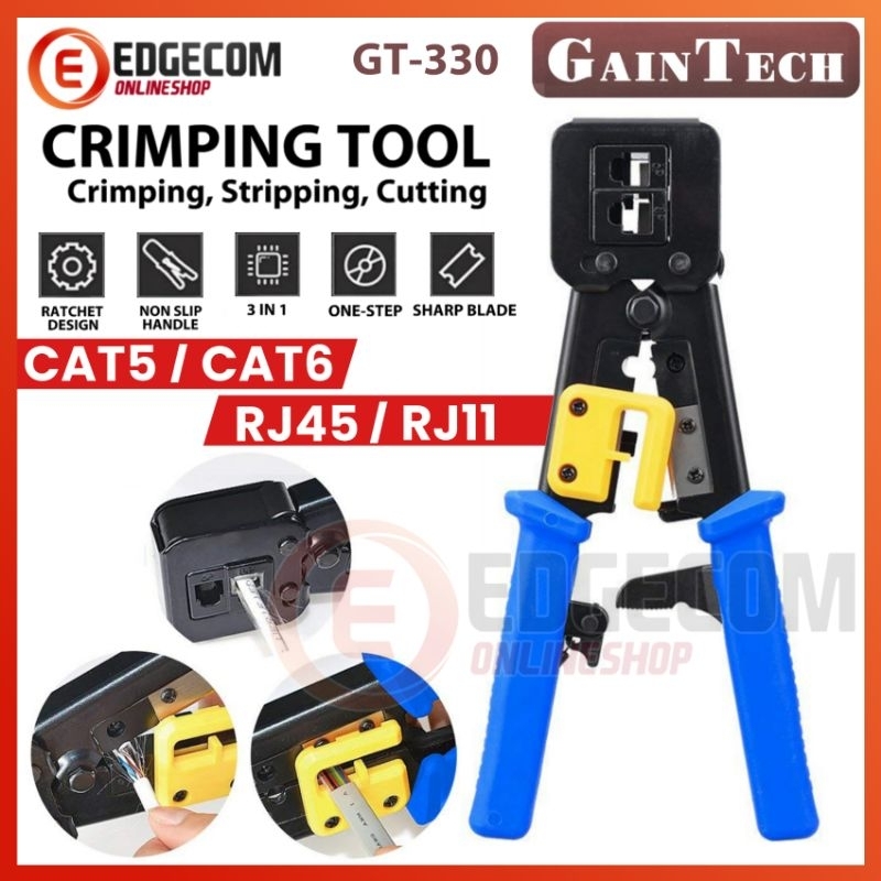 Jual Tang Crimping tool LAN Network Cable 6P 8P RJ45 CAT5 CAT6 GAINTECH ...