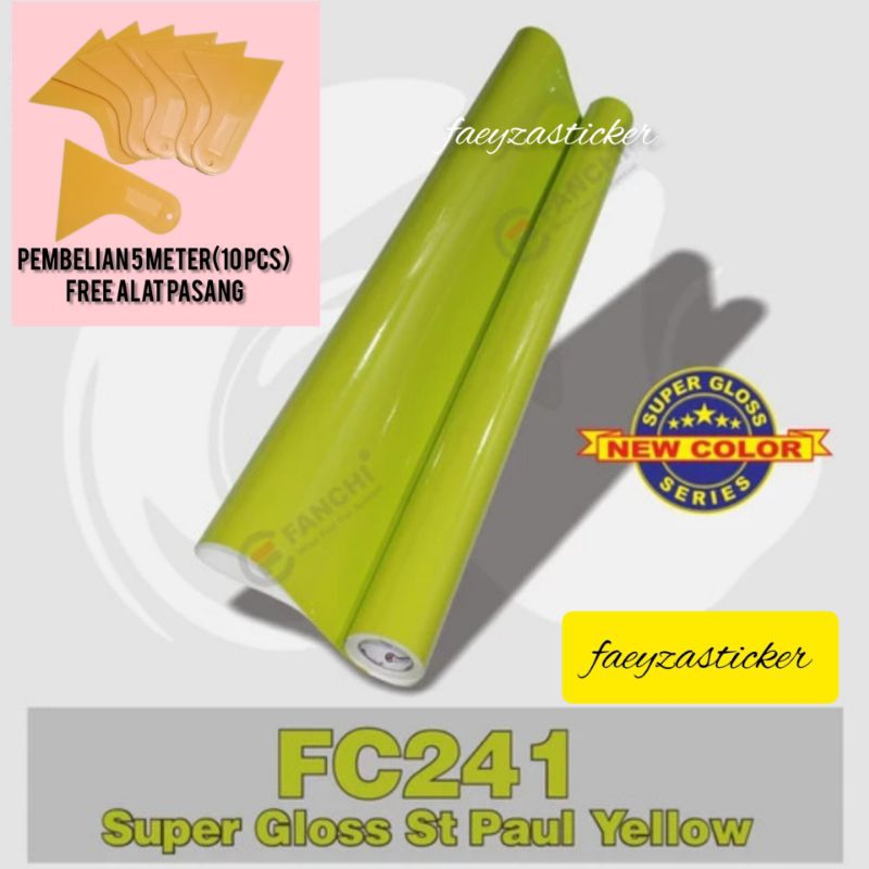 Jual skotlet sticker kuning pastel super glossy seri terbaru Fanchy ...