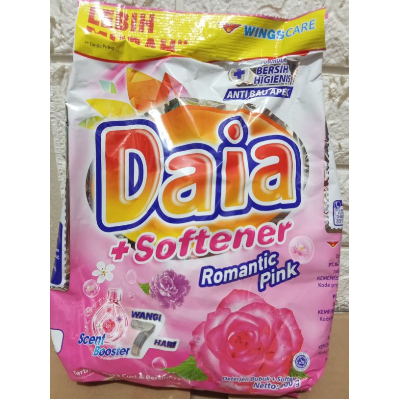 Jual Detergen Bubuk Daia + softener Romantic pink 800g | Shopee Indonesia