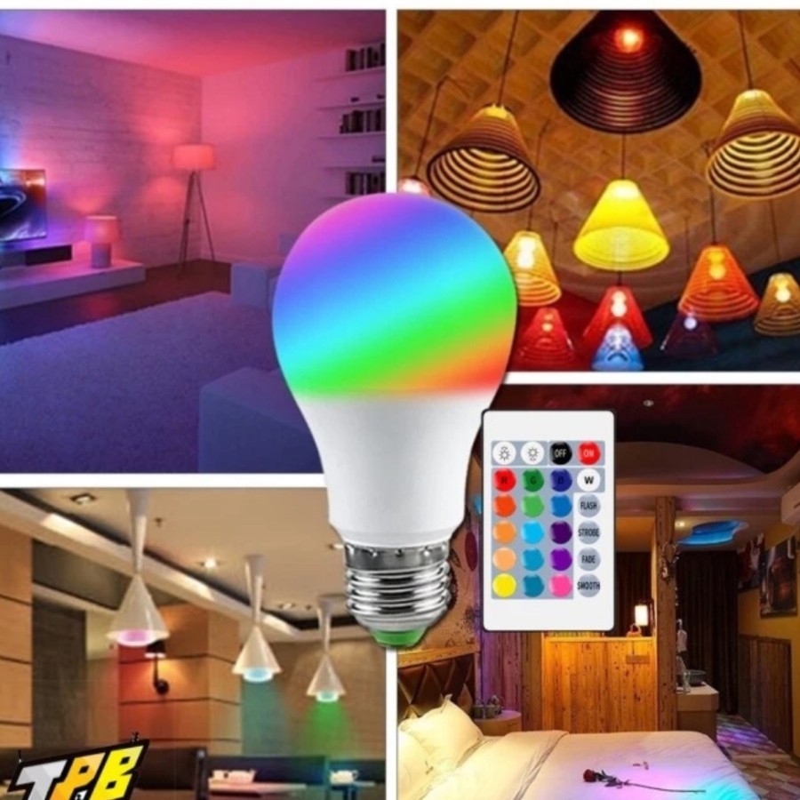 Jual Bohlam Remote Control RGB Warna Warni 7 W Lampu Bolam Led Color ...