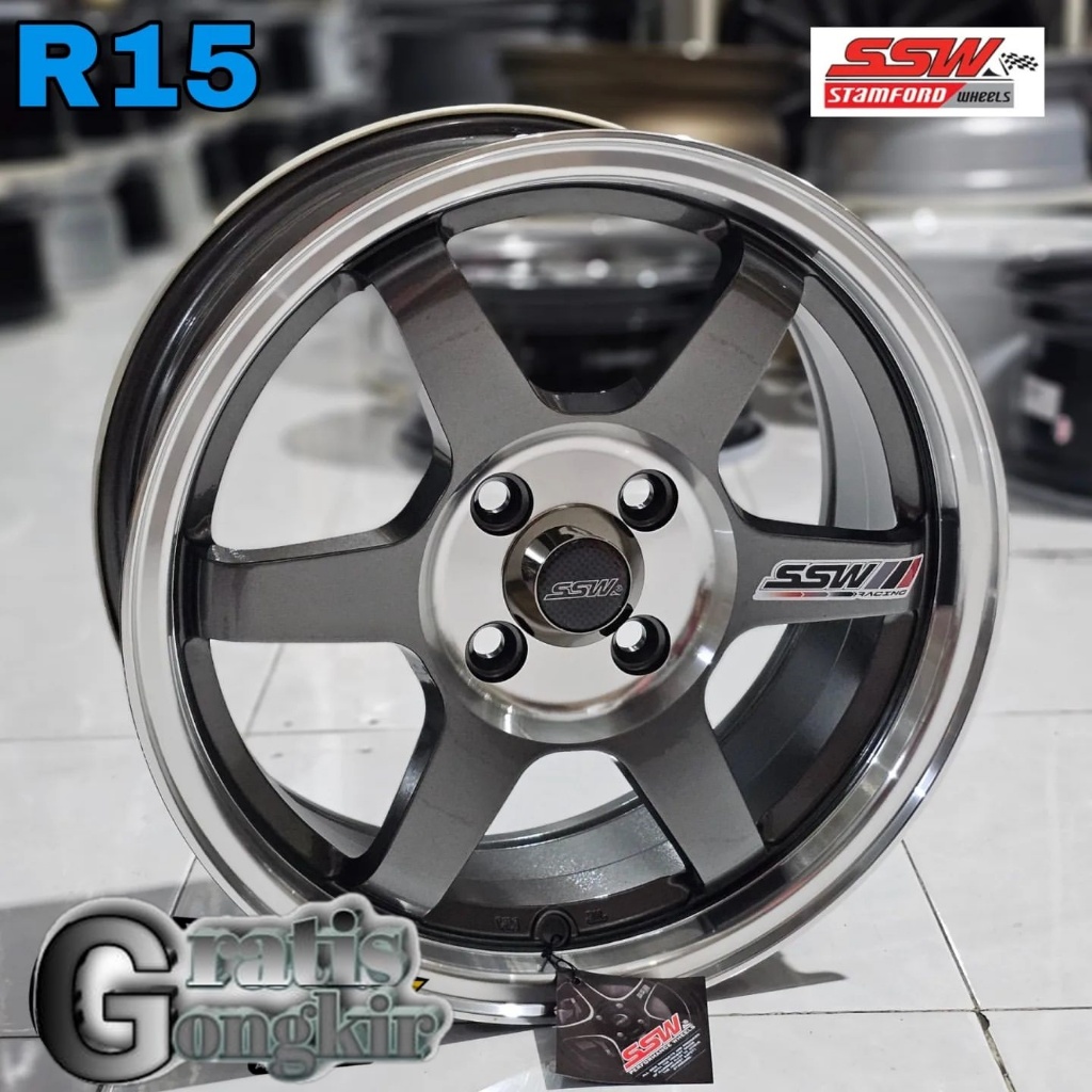 Jual velg SSW S165 ring 15 pcd 4x100 velg mobil te37 r15 brio agya calya yaris jazz mobilio dll ...