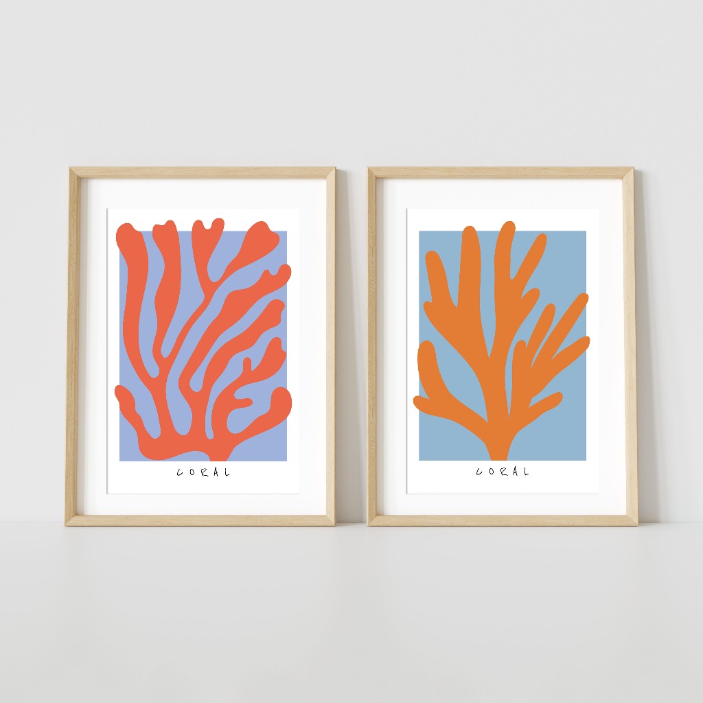 Jual Poster House Frame Poster CORAL Series Premium Frame + Matboard ...