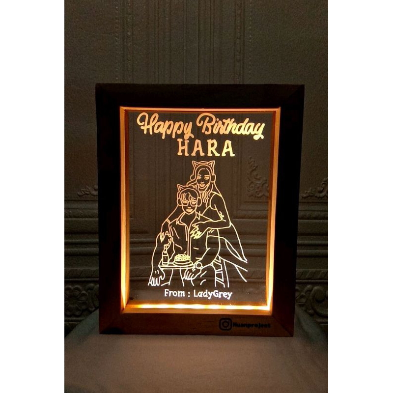 Jual Akrilik LED custom by nuanproject || Gift wisuda || hadiah ultah ...