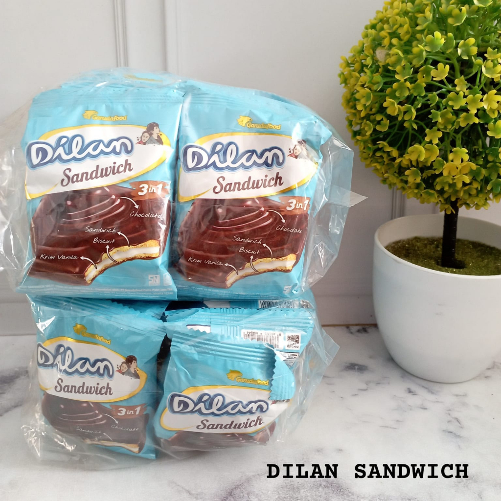 Jual { 1 Pack Isi 20Pcs } Dilan Sandwich 3in1 Biskuit Sandwich Cokelat ...