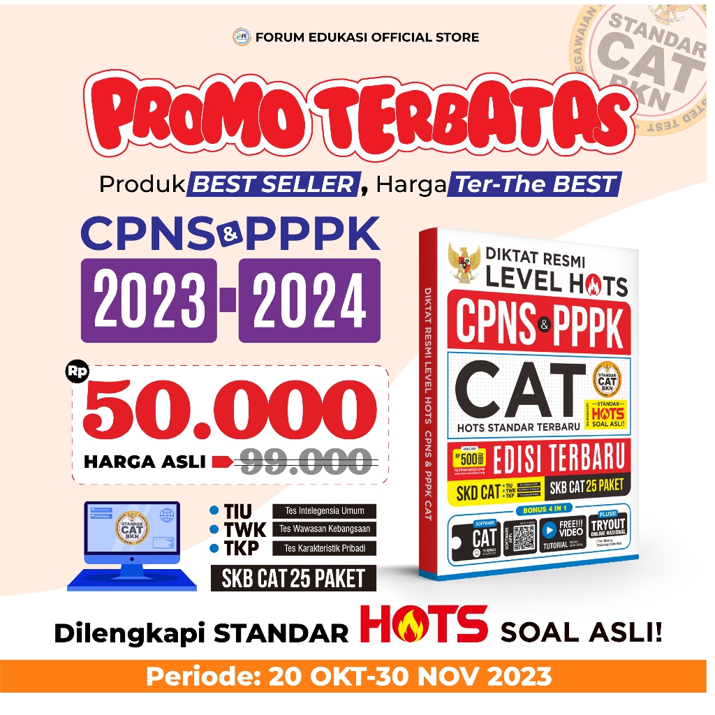 Jual Diktat Resmi Level Hots Cpns Dan Pppk Cat TerUpdate 2024 | Shopee ...
