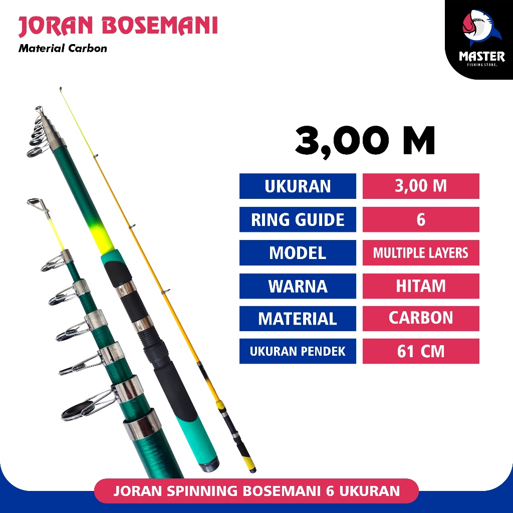 Jual MFS - Joran Pancing Bosemani Spinning Panjang 1.50m s/d 3.00m ...
