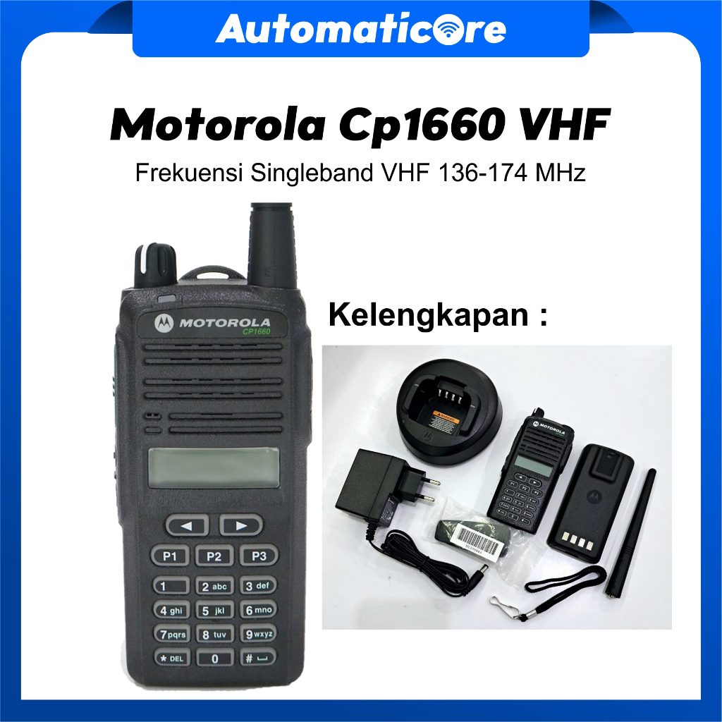 Jual HT Motorola CP1660 CP 1660 Produk Baru VHF 136 - 174 MHZ 99 ...