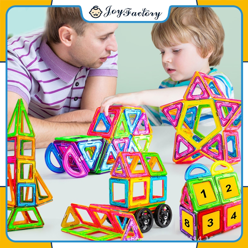 Jual 148 Pcs Magnetic Tiles Mainan Edukasi Anak Mainan Magnet DIY ...