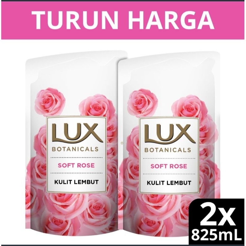 Jual LUX BOTANICALS SOFT ROSE SABUN MANDI CAIR TWIN PACK [ 2 X 825 ml ] refill | Shopee Indonesia