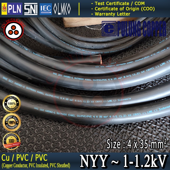 Jual Kabel NYY 4x35 mm2 SUTRADO /4 x 35 mm2/4x35mm2/4x35 mm/4x35mm ...