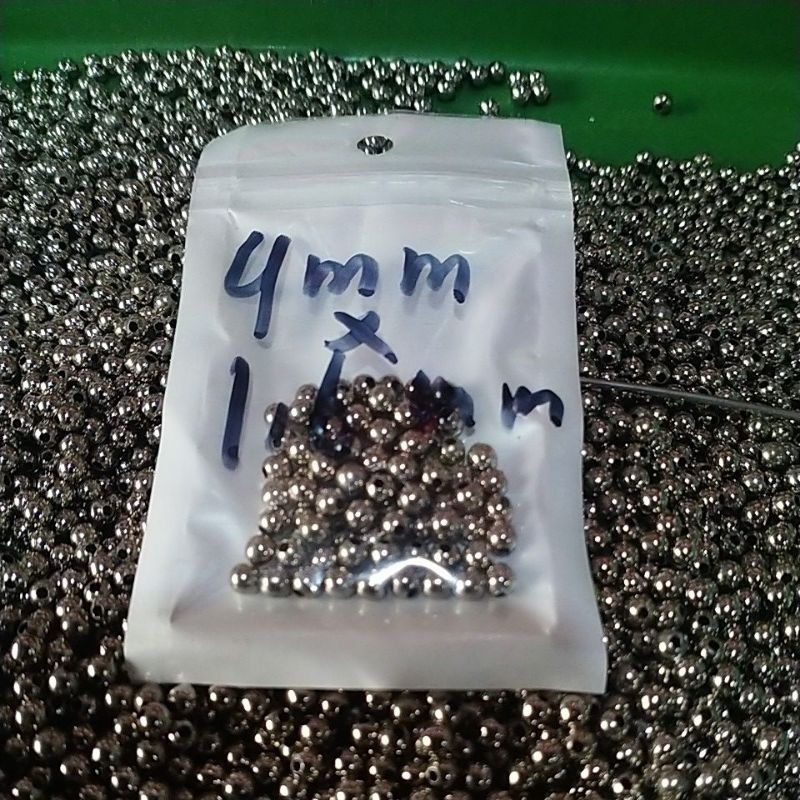 Jual 1 bungkus(pack )mote/manik manik/ metal bead holo 4 mm x 1, 5 mm ...